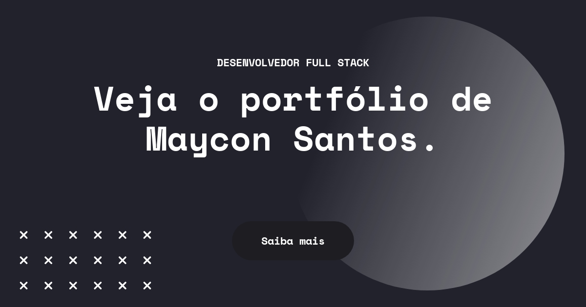 Maycon - Desenvolvedor web full-stack